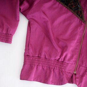 Jackets & Coats | Vintage Levon 9s Pinky Shiny Gold Floral Embroidered ...